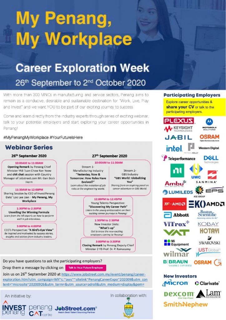 Career Exploration Week: My Penang, My Workplace - Penang Career ...